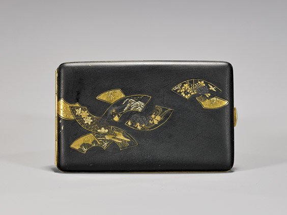 ANTIQUE JAPANESE DAMASCENE CARD CASE
