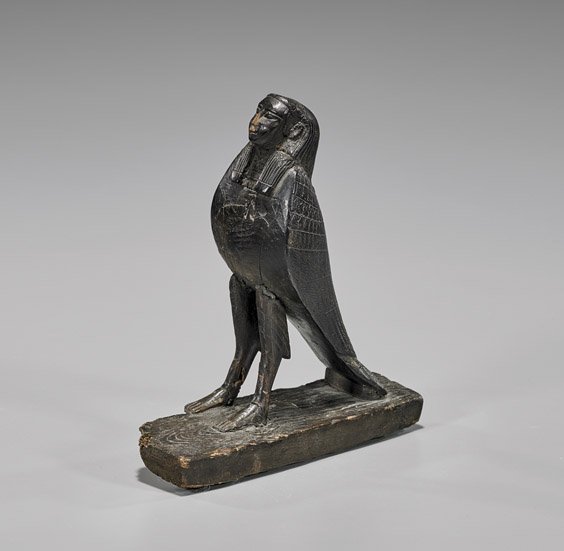 LARGE EGYPTIAN WOOD BA BIRD