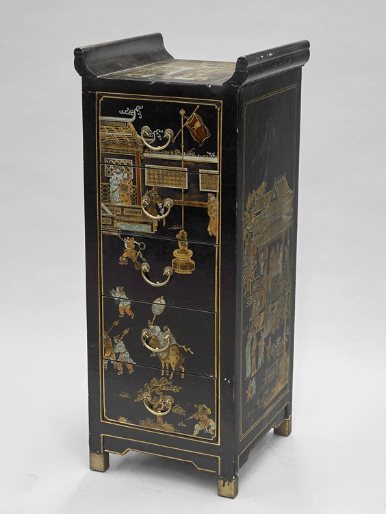 Chinese Painted Five-Drawer Chest