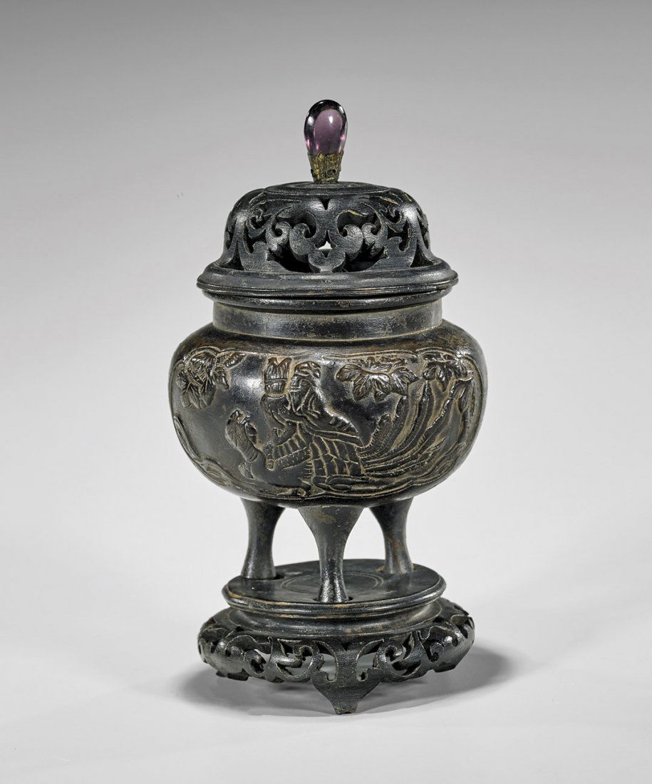 Small Antique Chinese Bronze Tripod Censer