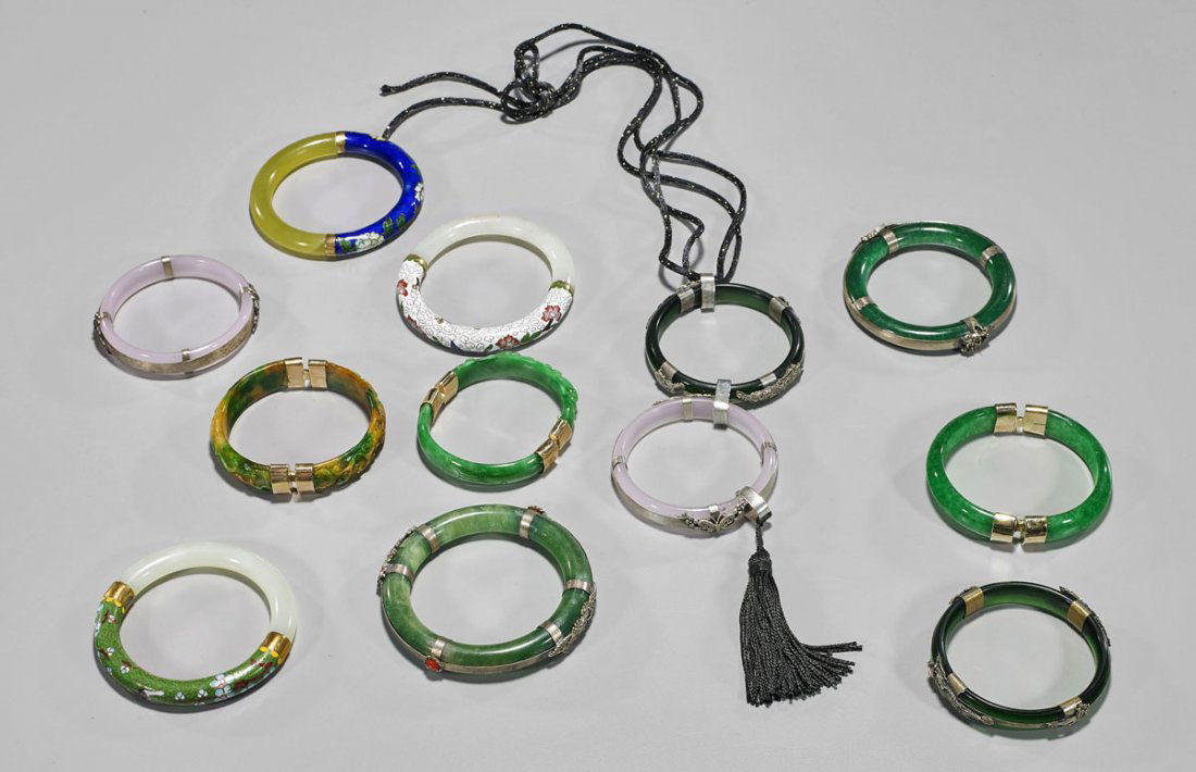 Collection Of Twelve Various Chinese Bangles