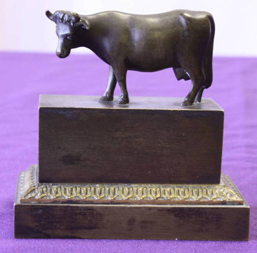 Bronze Cow Inkwell