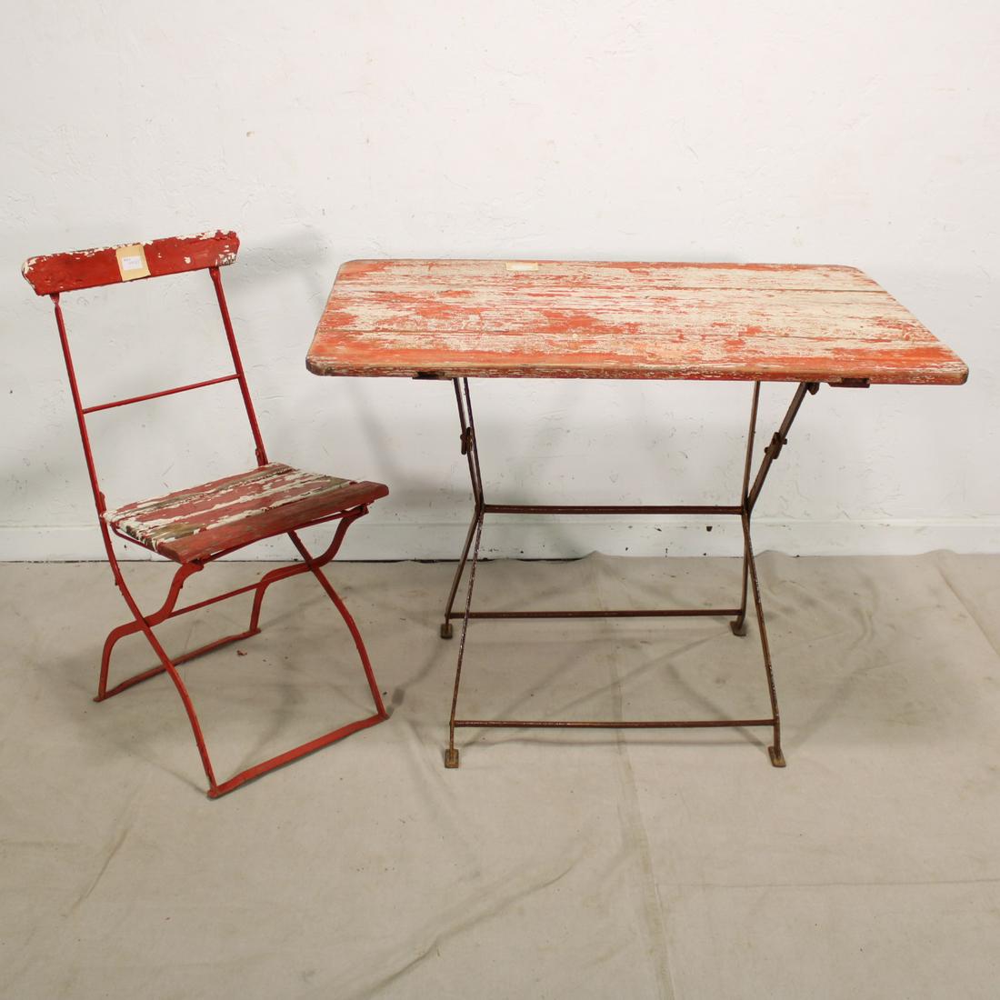 Vintage European Bistro Table & Single Chair