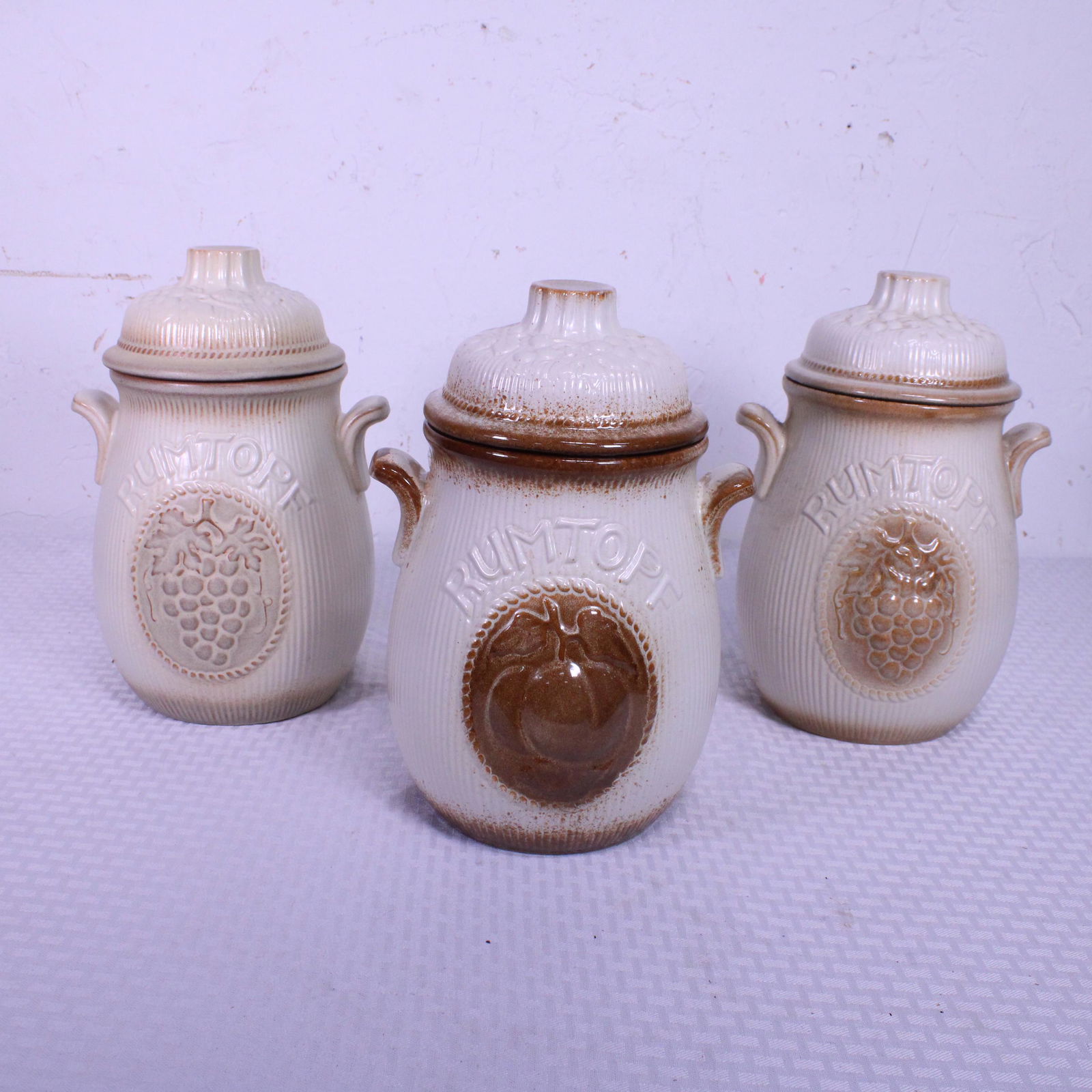 Trio Of Mid Century Modern European Rumtopf Jars