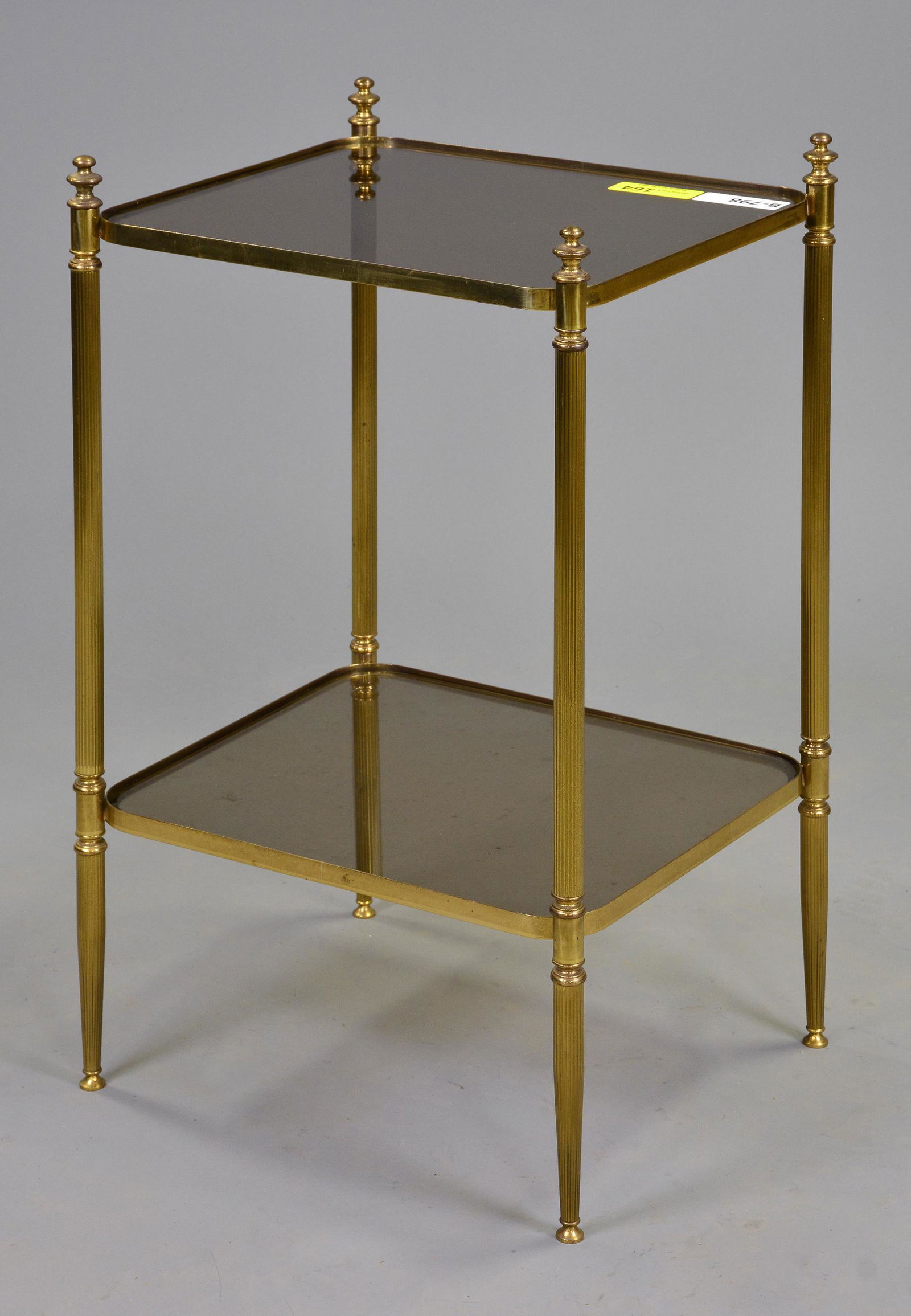 Two Tier European Brass & Glass Table / Stand