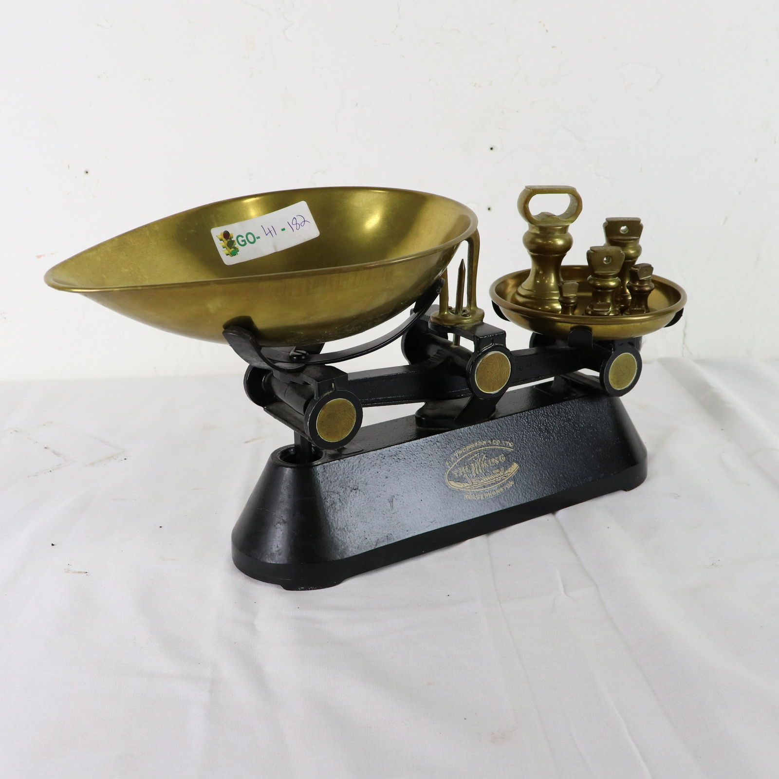 Black British Viking Balance Scale With Bell Weights