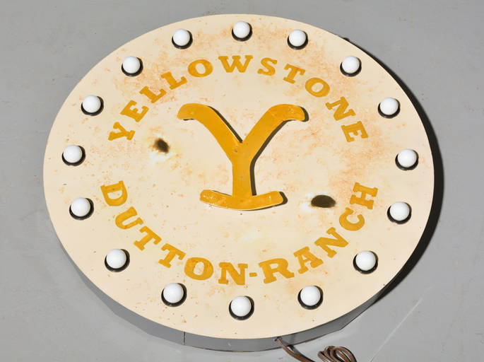 Round Yellowstone Dutton Ranch Sign - Mar 28, 2022 | Gallery Auctions in TX