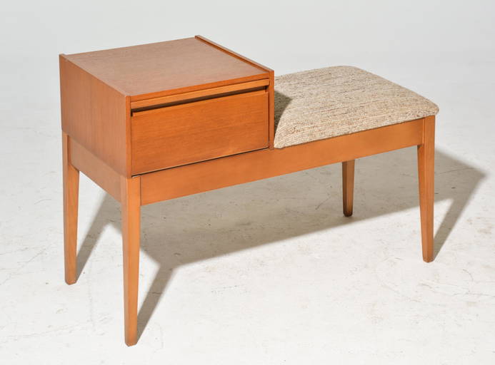 Mid Century Modern Telephone Bench Chippy