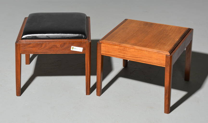 2 Danish Modern Flip Top Stools / Occasional Tables