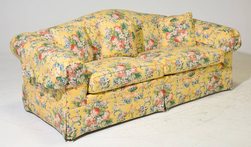 Ethan Allen Yellow Floral Sofa