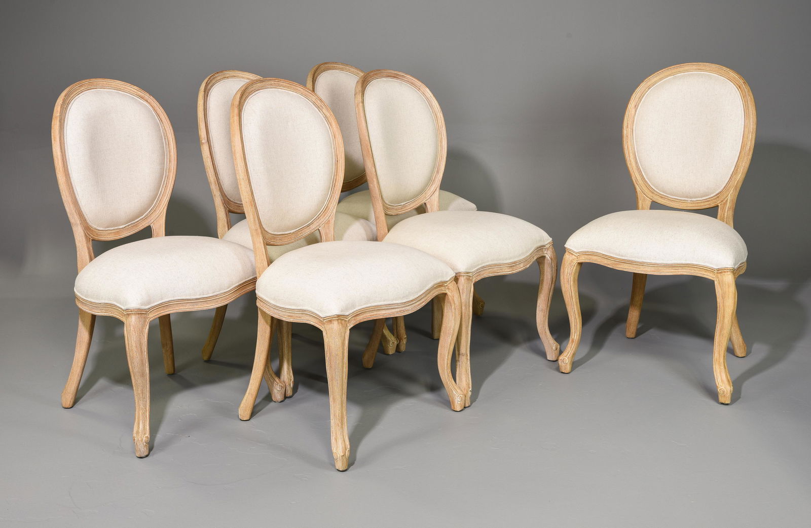Set Of 6 Large Balloon Back Dining Chairs