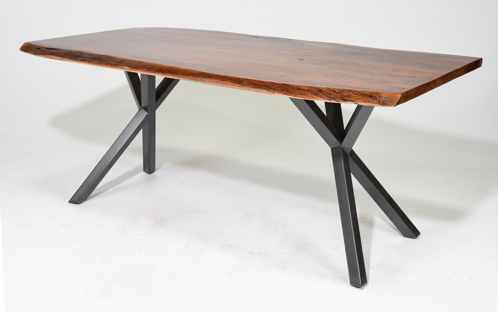 Live Edge Wood Top Metal Base Table