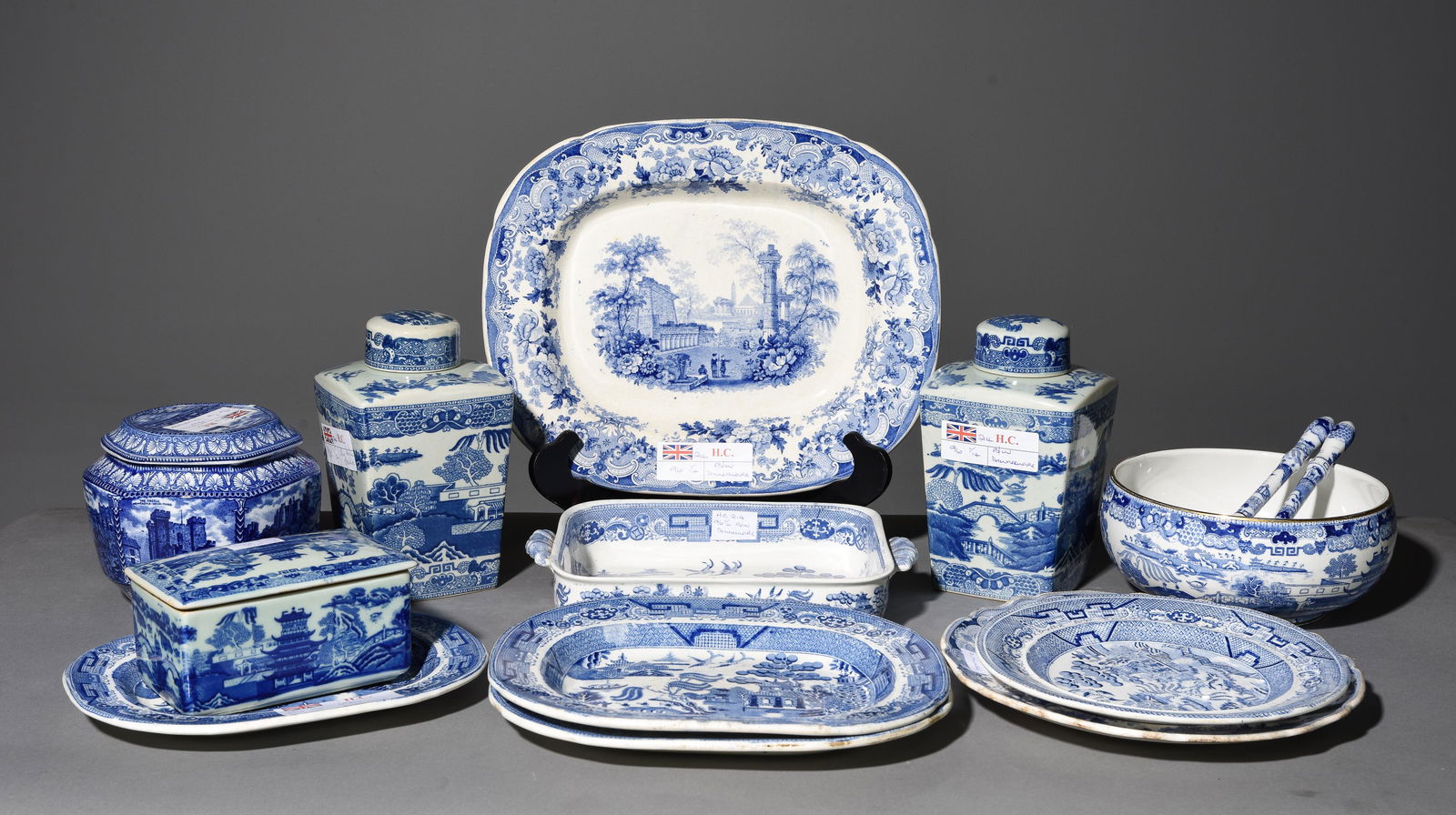 14pcs Assorted Blue & White China
