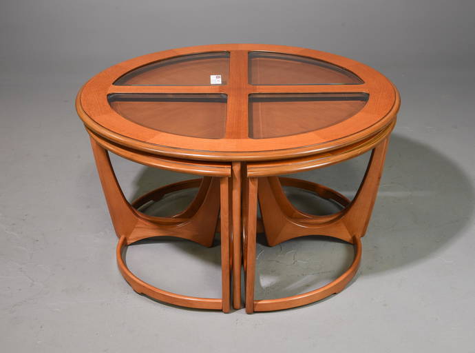 Mid Century Modern Round Nesting Coffee Table