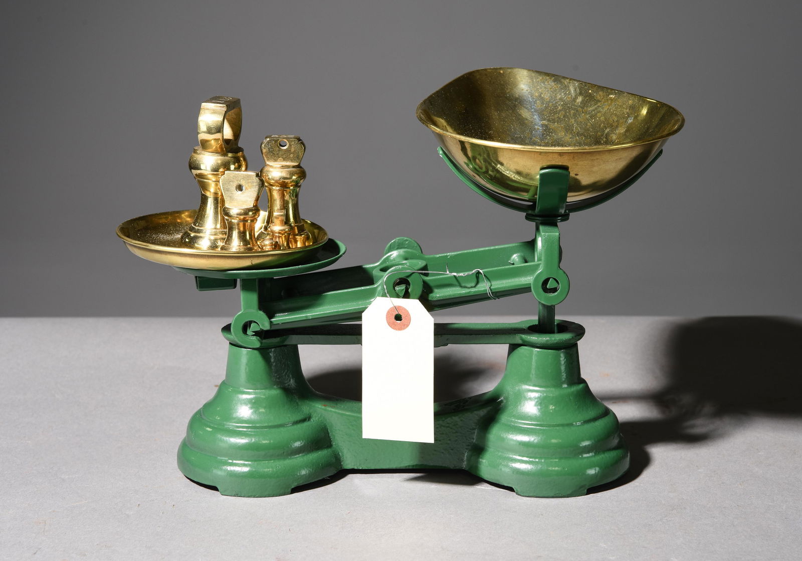 British Green Balance Scale With Bell Weights