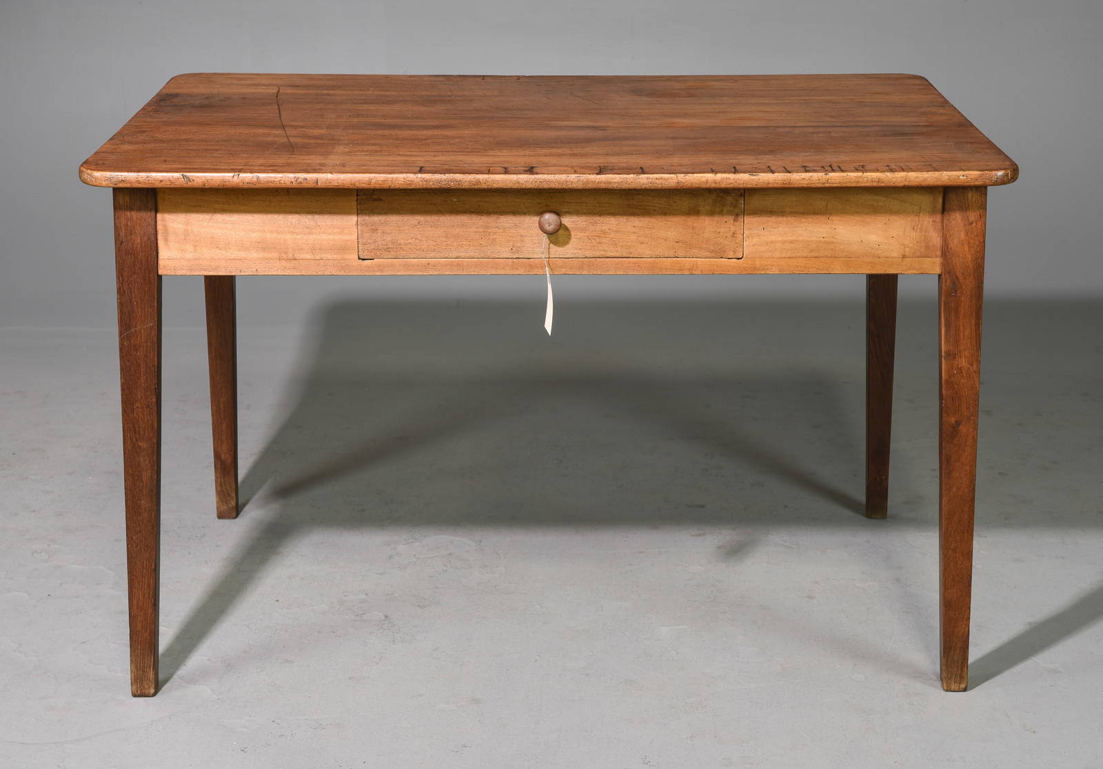 Rustic Poplar Table With Drawer Auction
