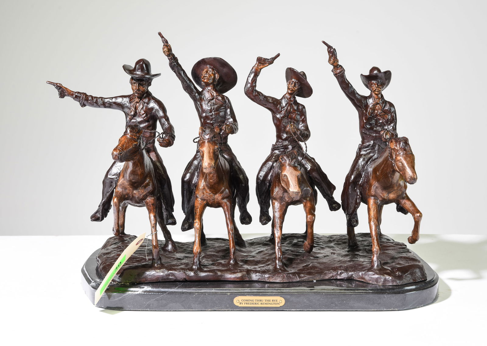 "coming Thru The Rye" Bronze In The Manner Of Frederic Remington Auction