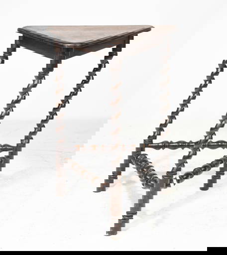 British Oak Barley Twist Triangular Table