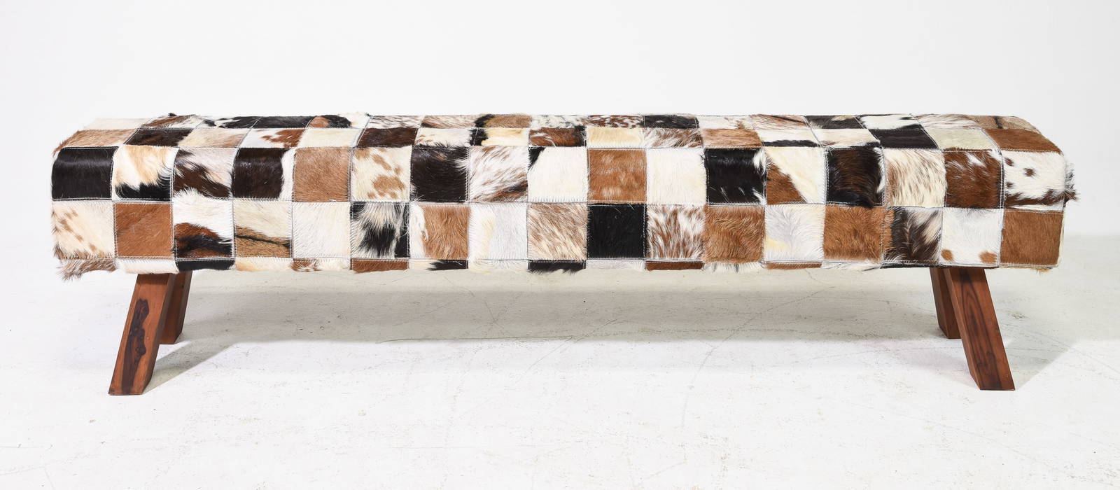 Cow Hide Patched Bench #1 Auction