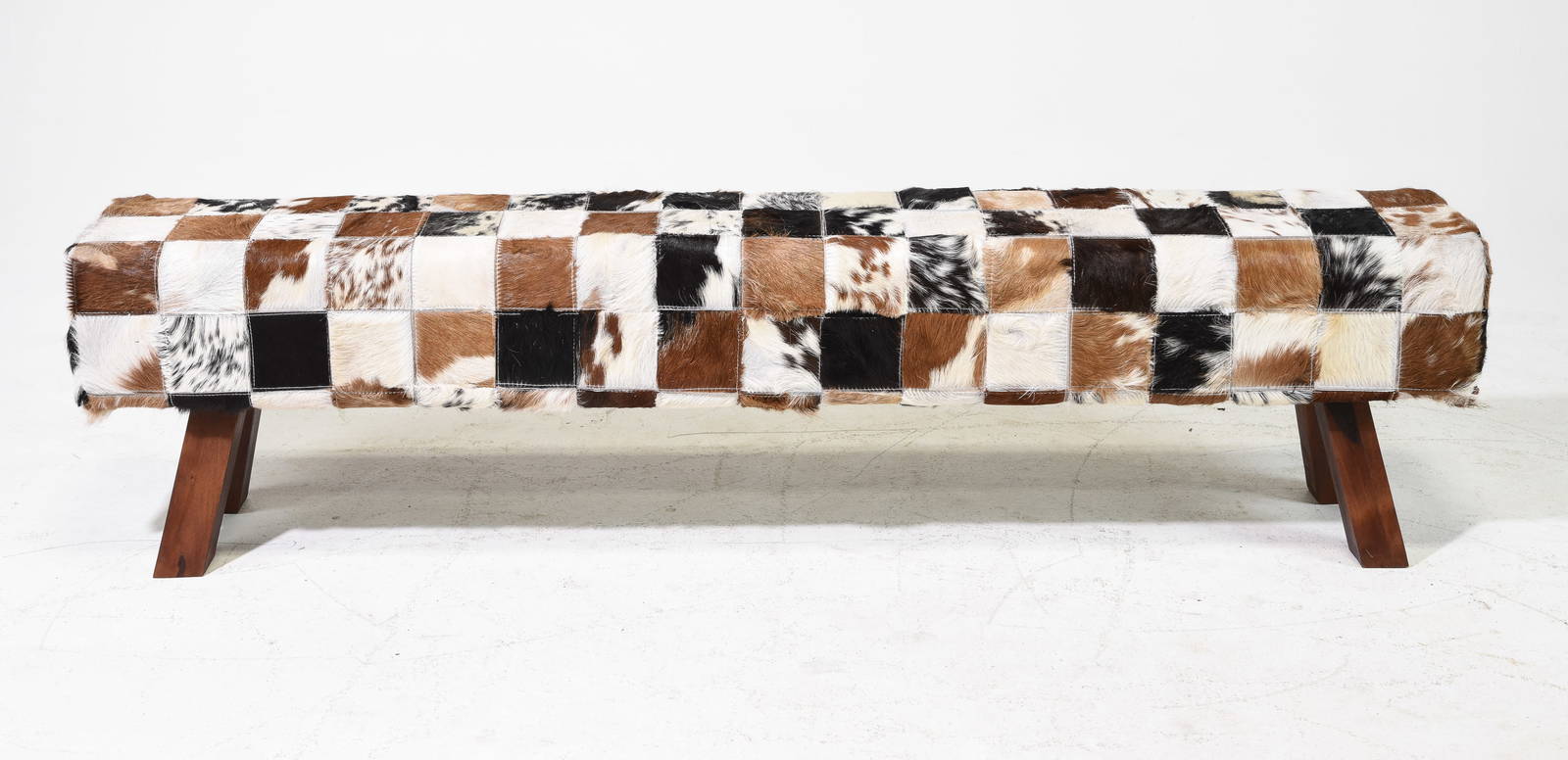 Cow Hide Patched Bench #2 Auction