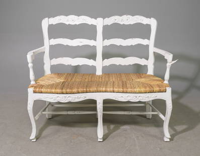 Country French Style 2 Seater Arm Bench