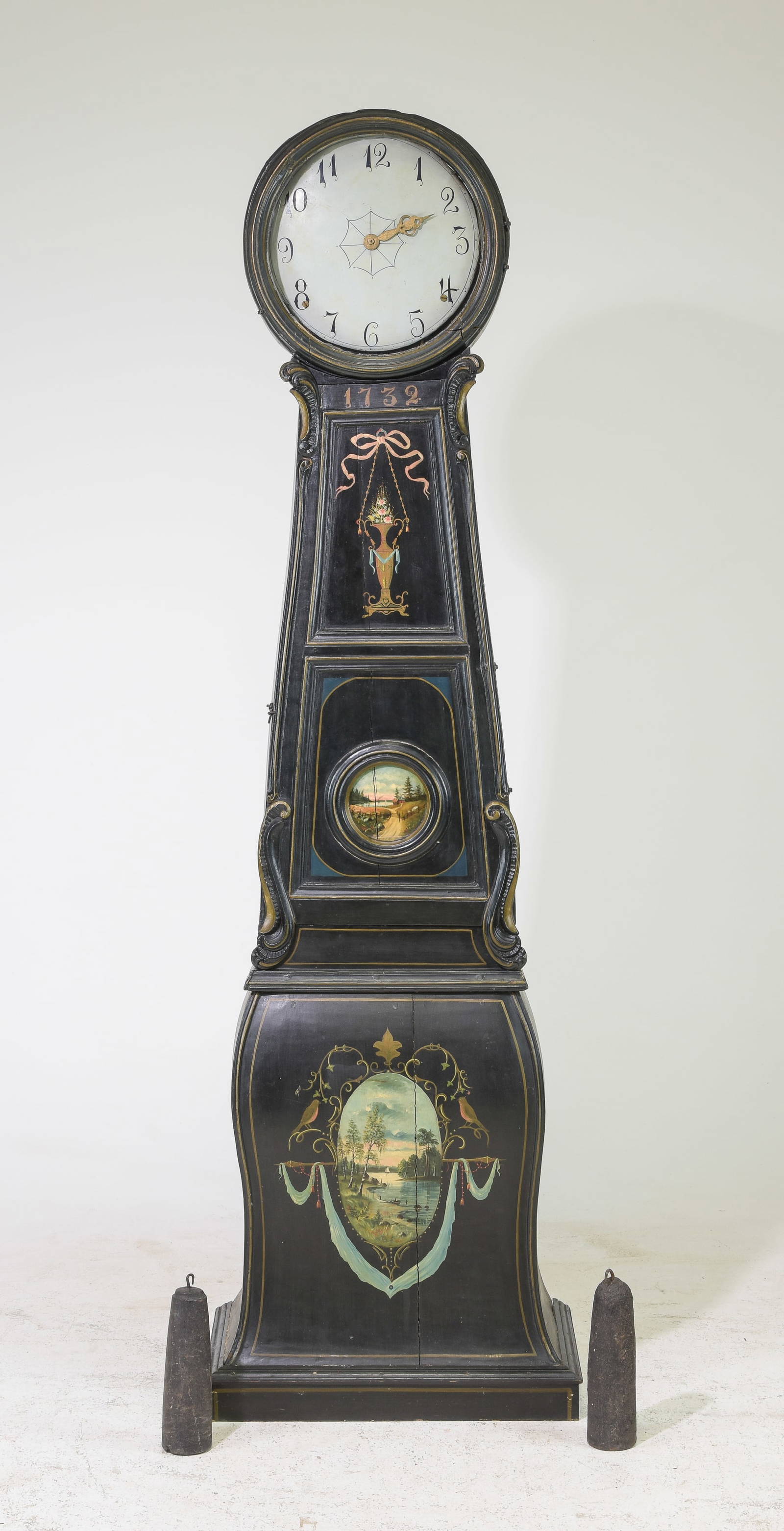 Swedish Painted Longcase Clock With Weights #2 Auction