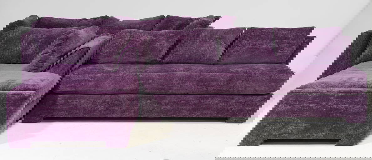 Four Piece Large Purple Sectional Sofa