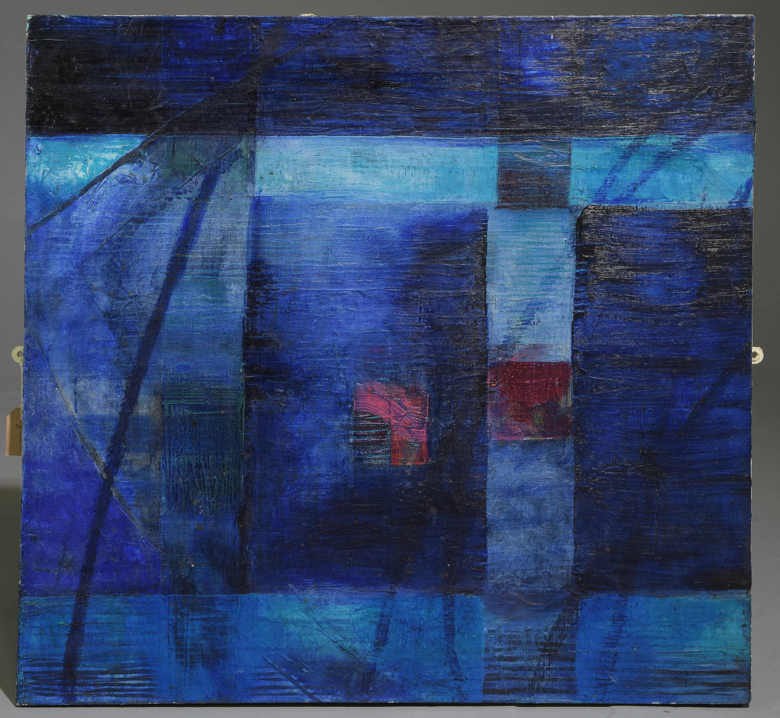 Mid Century Modern Blue Cubist Oil On Canvas Auction