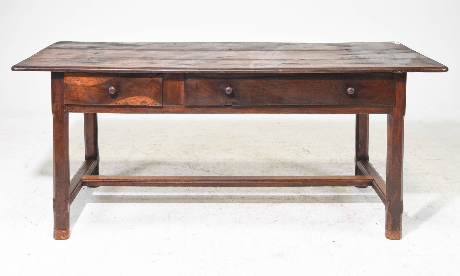 French Solid Oak Heavy Farmhouse Table Auction