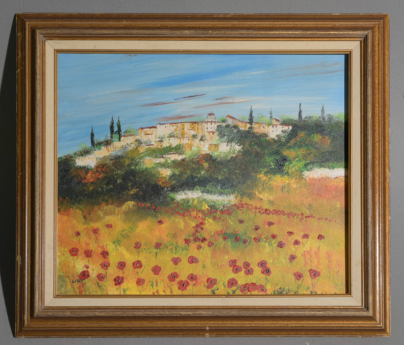 Steve Gatt Framed Oil On Canvas - Tuscan Landscape Auction