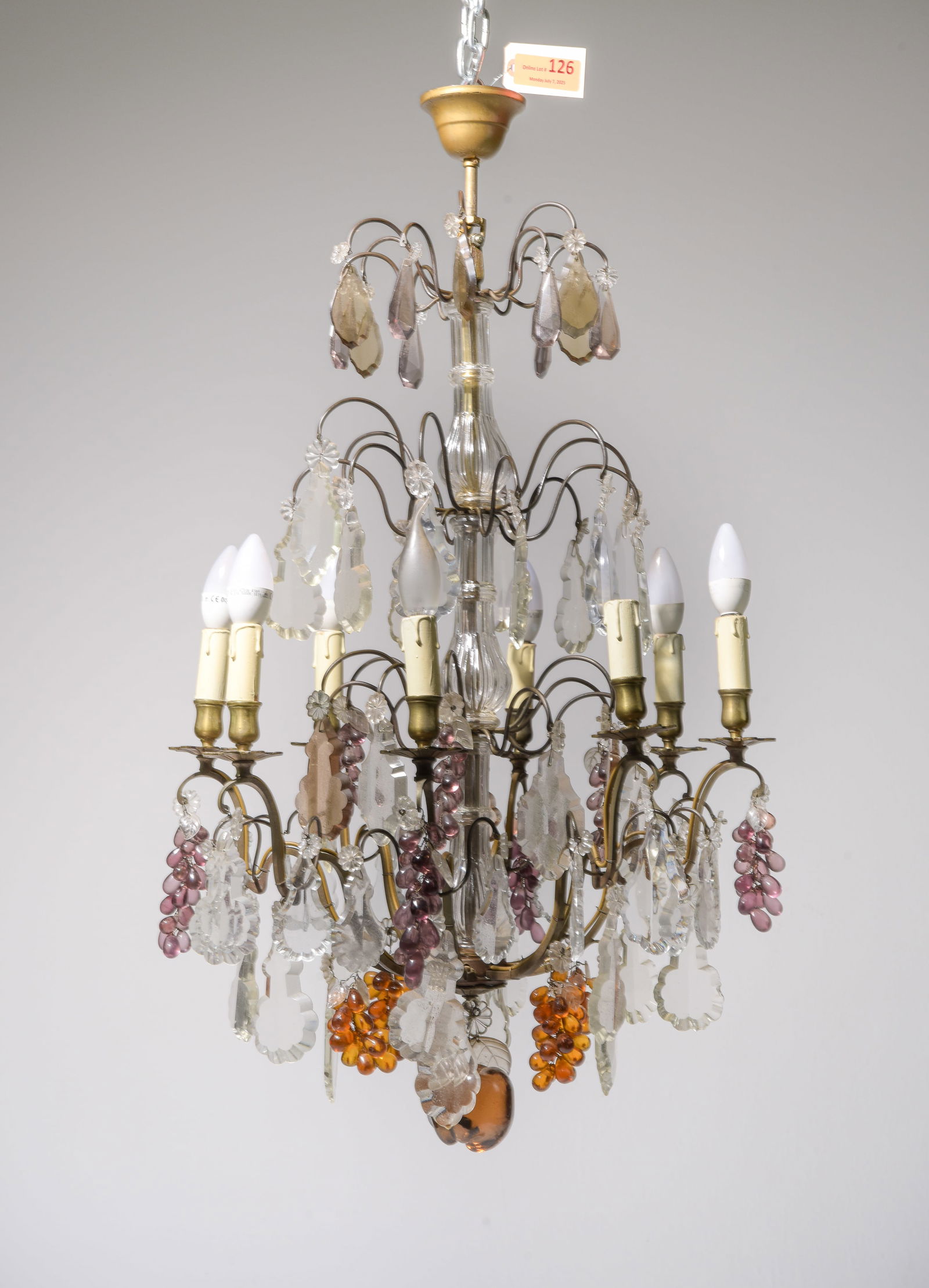 French Eight Light Chandelier With Prisms - Jul 07, 2025 | Gallery ...