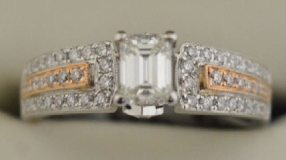 Ladies 14k White Gold Diamond Unity Ring