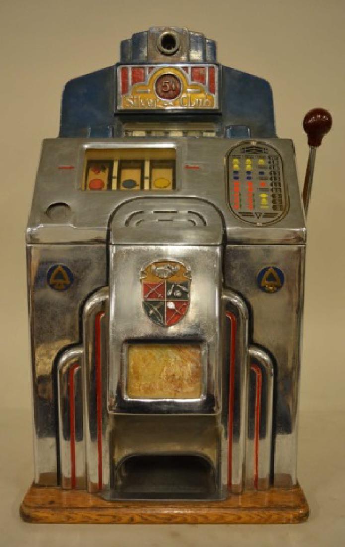 1930's Jennings "Silver Club" 5 Cent Slot Machine