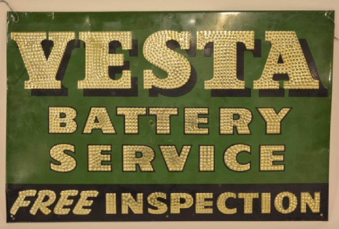 SST Vesta Battery Service Embossed Sign - Jan 13, 2018 | Kraft Auction ...