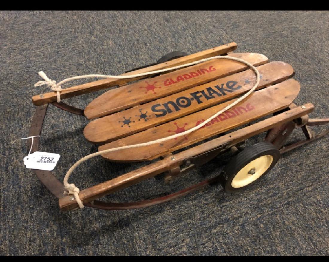 Gladding Snowflake Unusual sled with wheels