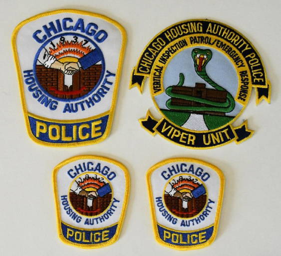 (4) Chicago Housing Authority Police Patches