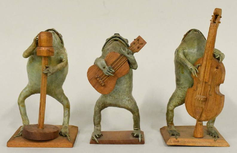 Vintage Taxidermy Frog Musicians