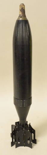 Inert 81mm Mortar Round W/ Spring Action Tail Fins