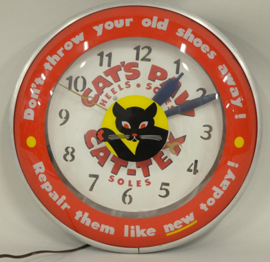 Cat-Tex Soles Lighted Advertising Bubble Clock