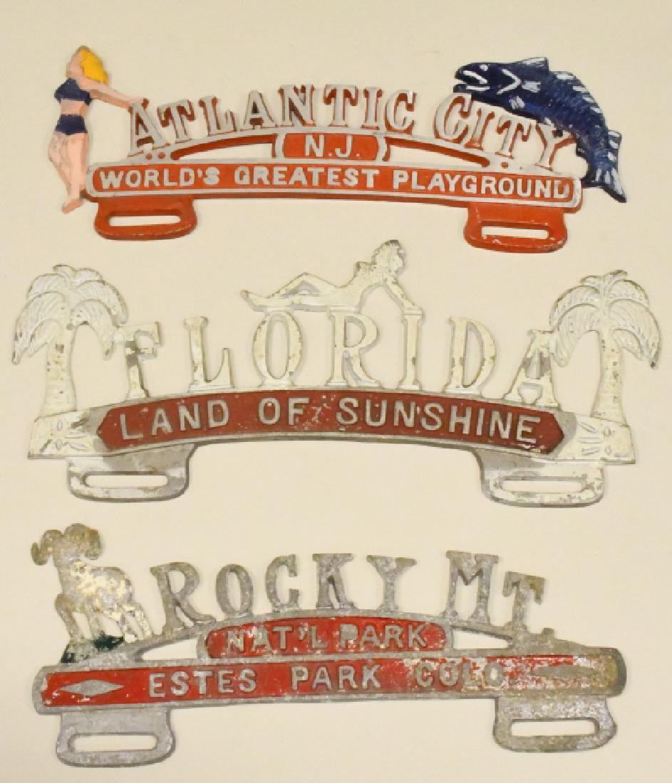 Lot Of 3 Vintage License Plate Toppers