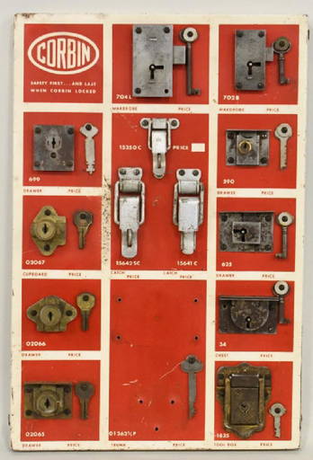 Vintage Corbin Locks Adv Store Display Sign