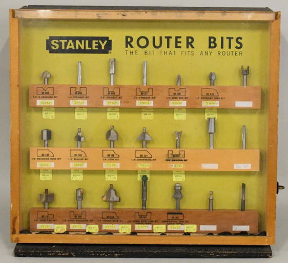 Vtg Stanley Tools Router Bits Store Adv Display
