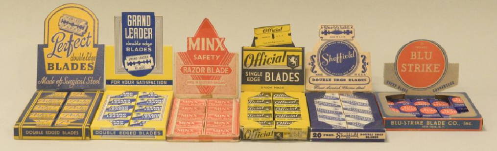 Lot Of 5 Countertop Grand Leader Razor Blade Boxes