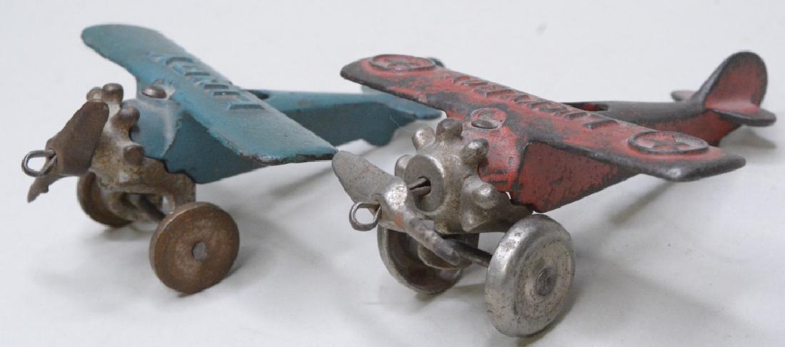Two Cast Iron Arcade Airplanes