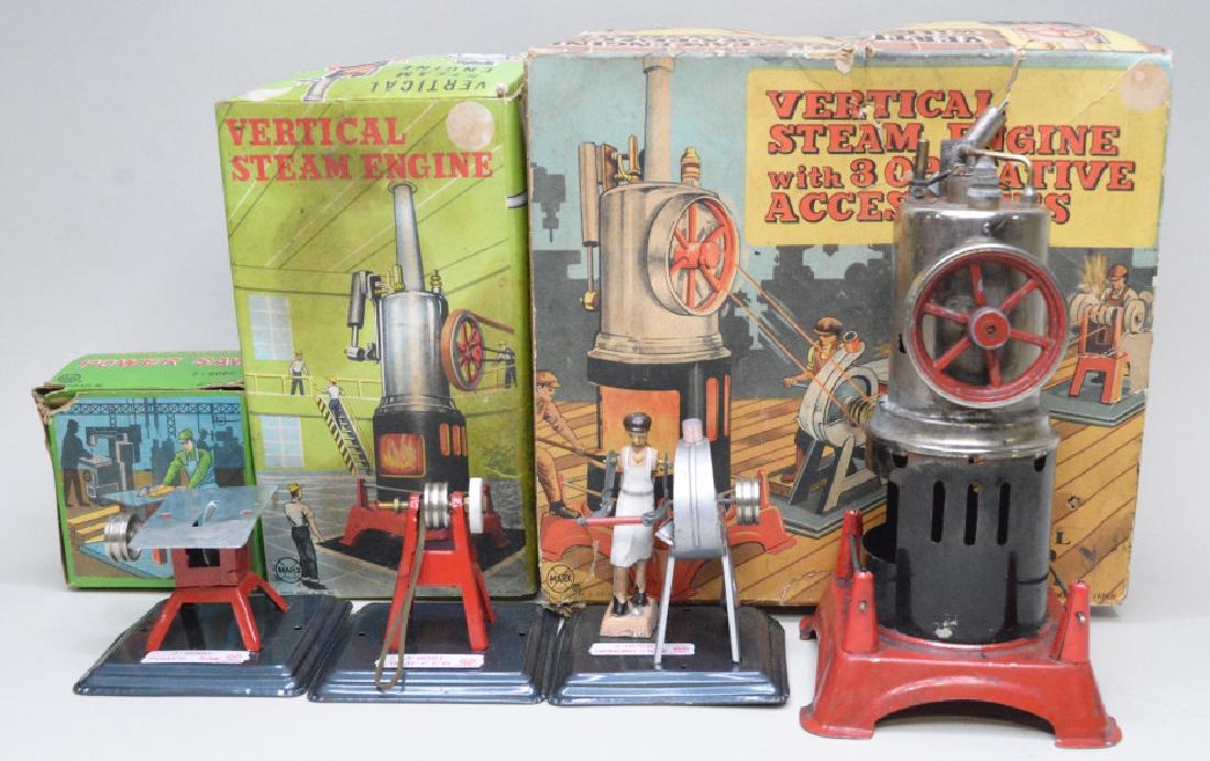 Marx Steam Engine With 3 Operative Accessories
