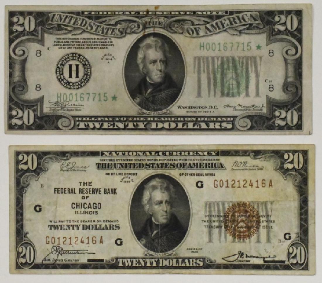 U.S. $20 Star Note & National Currency Note