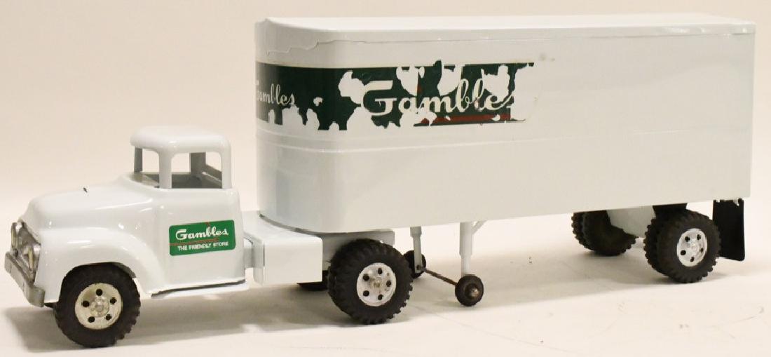Tonka Pressed Steel Gambles Semi Truck & Trailer
