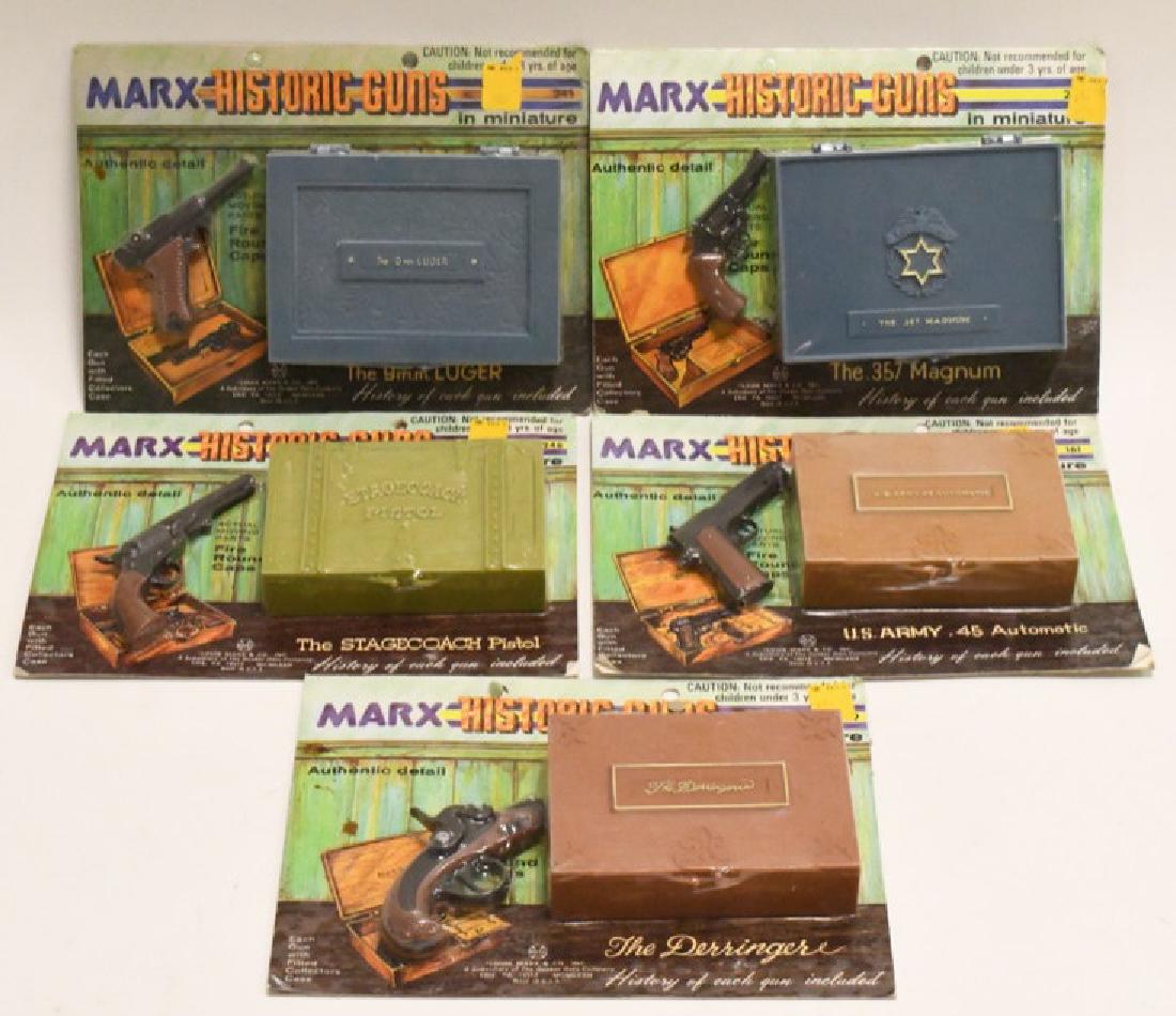 (5) Marx Historic Guns Miniature Pistols On Cards