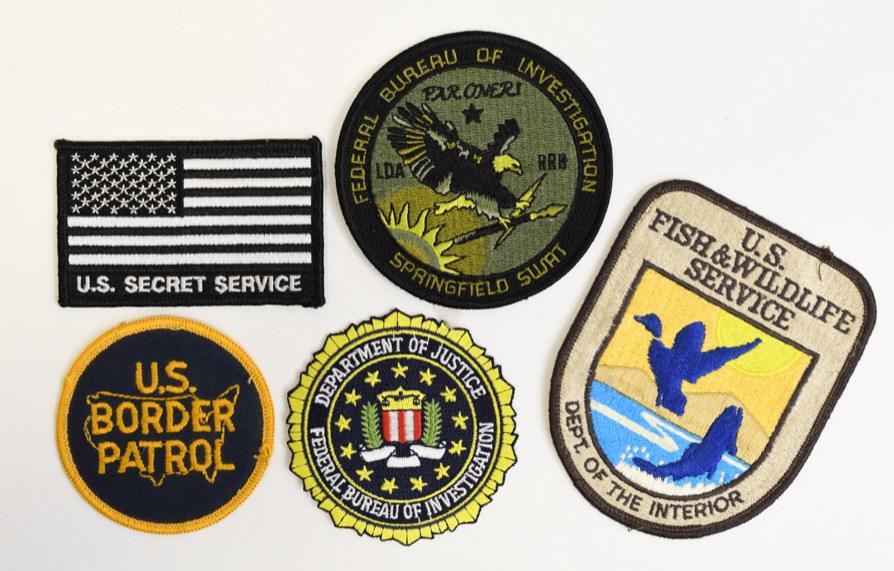 (5) Mixed Federal Law Enforcement Shoulder Patches