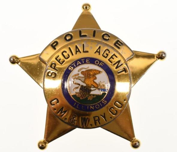 C.m. & W.ry. Co. Special Agent Police Badge